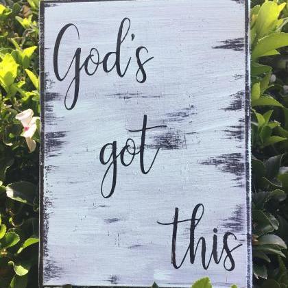 5x7 God's Got This -hand Painted Wood Sign on Luulla