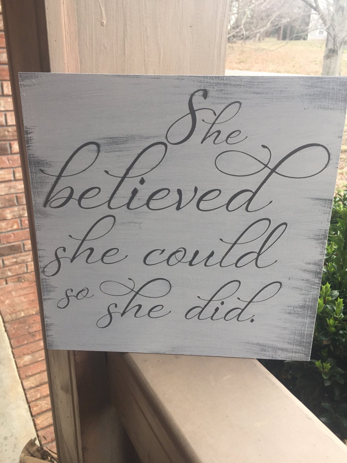 She Believed She Could , So She Did. Hand Painted Sign on Luulla