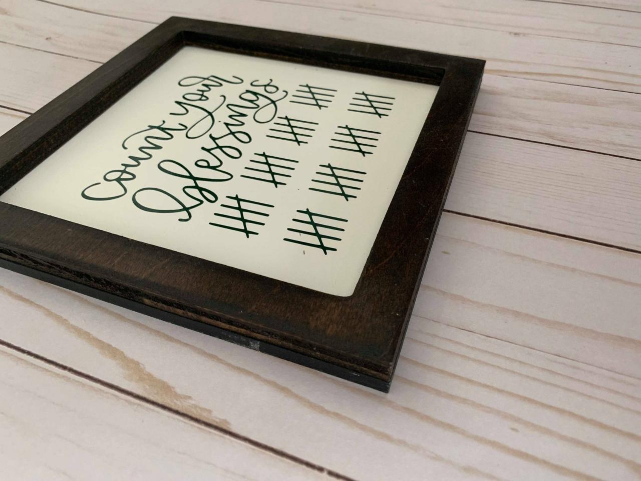 Count Your Blessings 8x8 Framed Sign, Farmhouse Blessings Sign ...