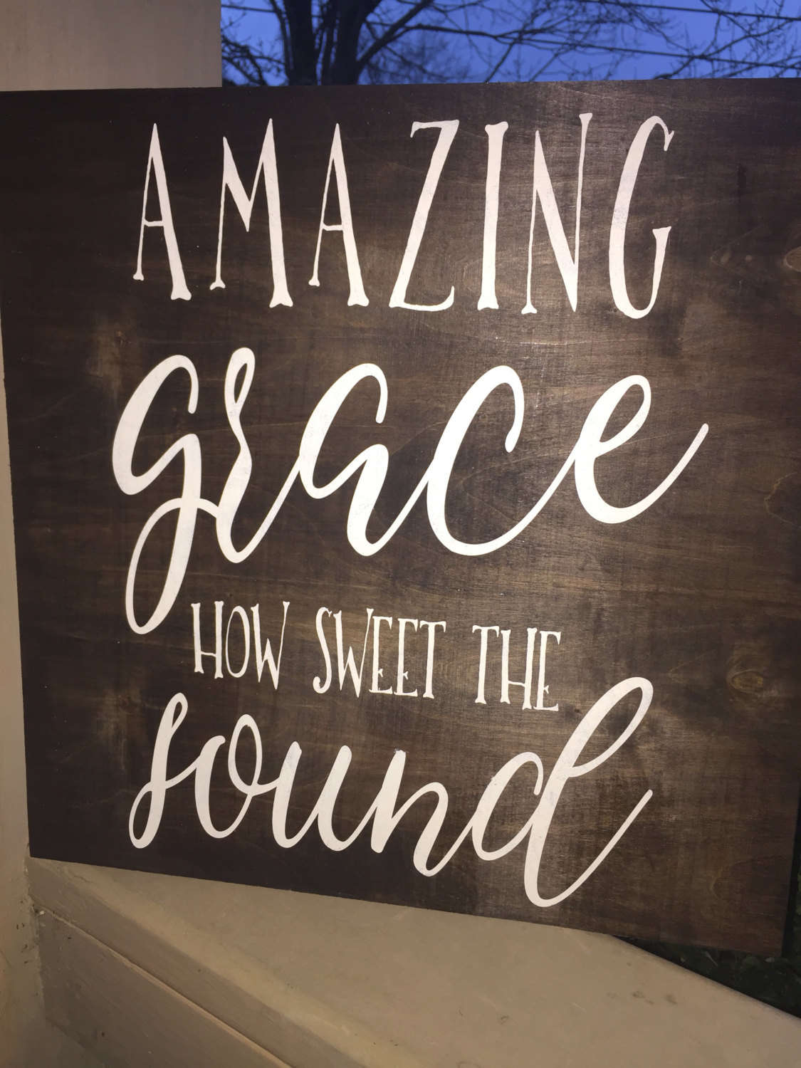 Amazing Grace Hand Painted Wood Sign on Luulla