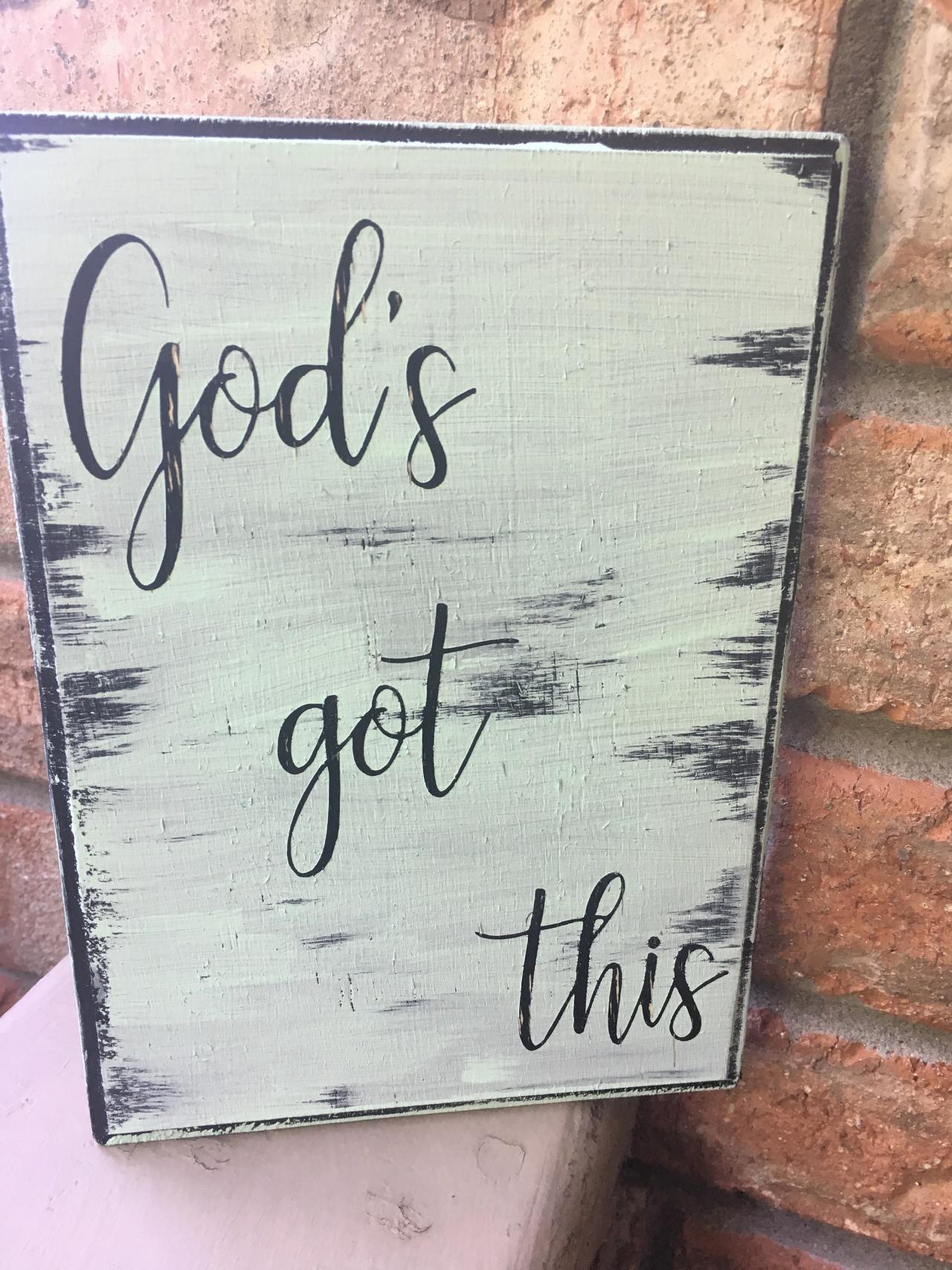 5x7 God's Got This -hand Painted Wood Sign on Luulla