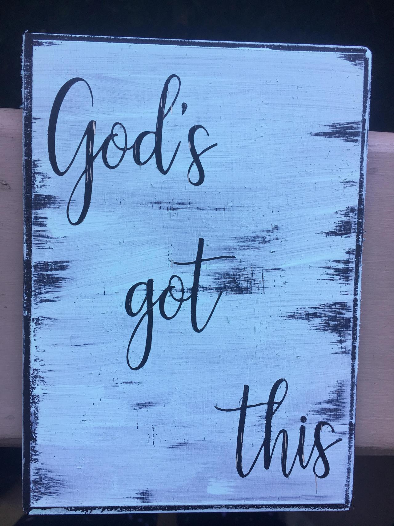 5x7 God's Got This -hand Painted Wood Sign on Luulla