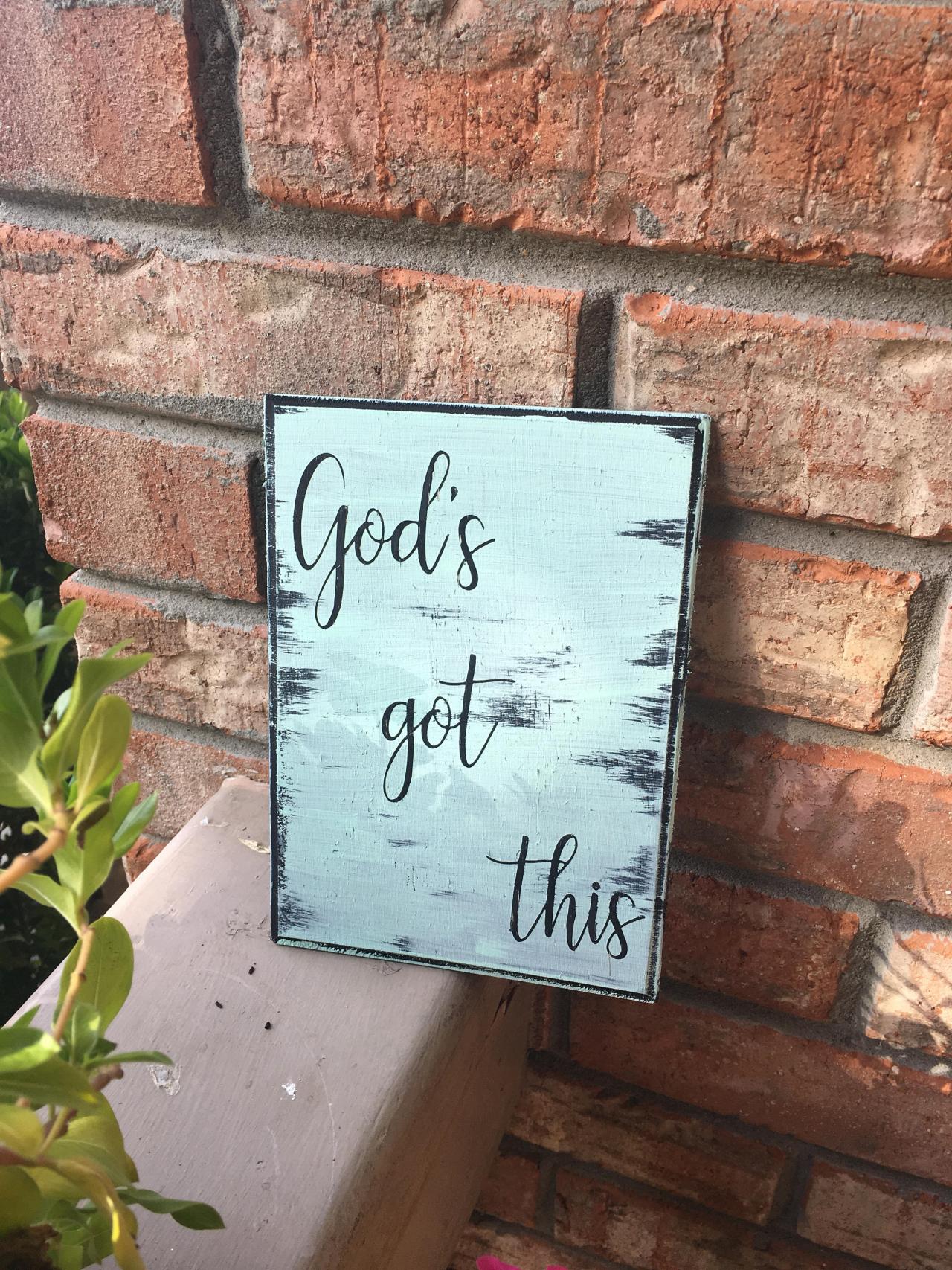 5x7 God's Got This -hand Painted Wood Sign on Luulla