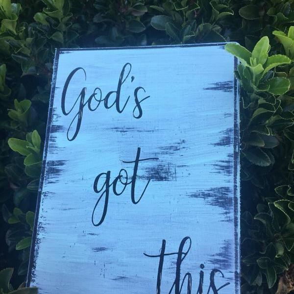 5x7 God's Got This -hand Painted Wood Sign on Luulla