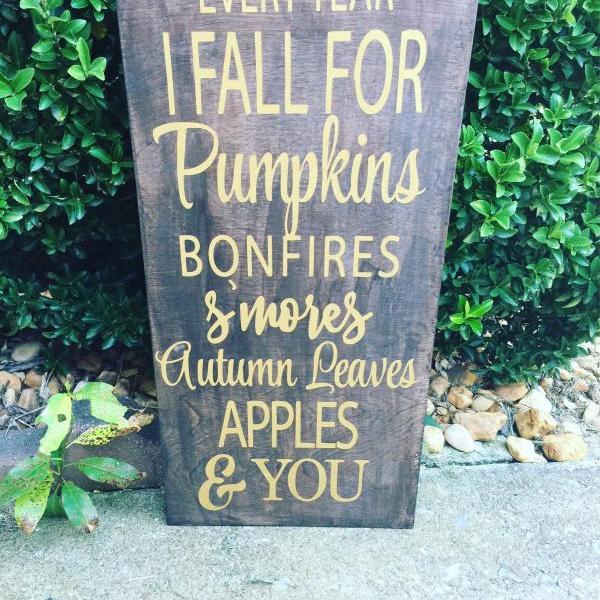 Every Year I Fall For.. Fall Sign. Fall Decor. Fall Wood Sign. 12x24 ...